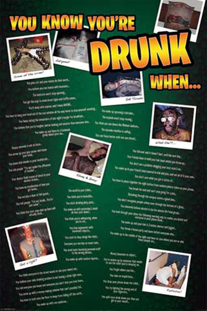 Fun - Poster - You Know You're Drunk, 7,99