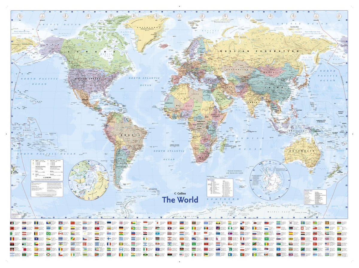Landkarten - Poster - World Map, 18,68