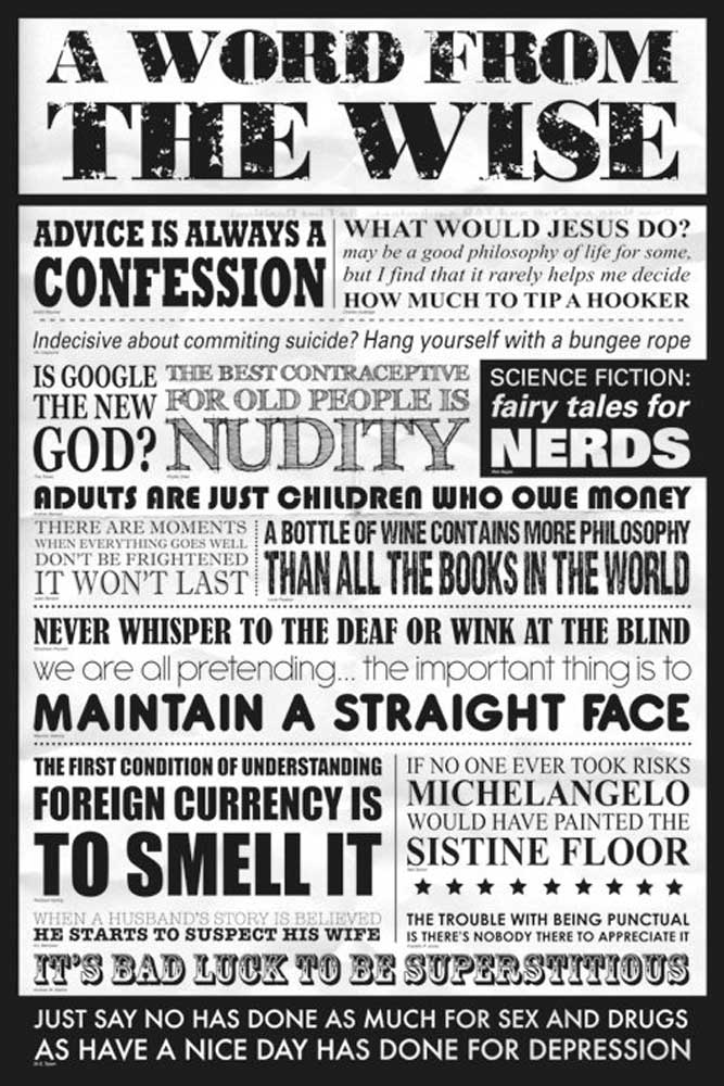A Word from the Wise - Poster - Zitate + Zusatzartikel, 7,99