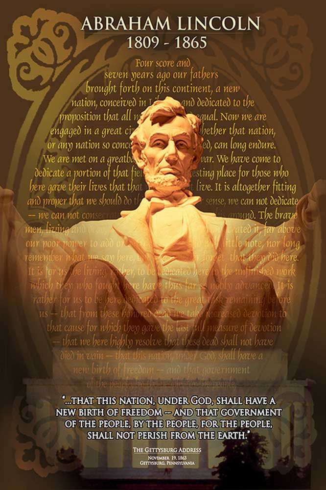 Lincoln, Abraham - Poster - Monument + Zusatzartikel, 17,48