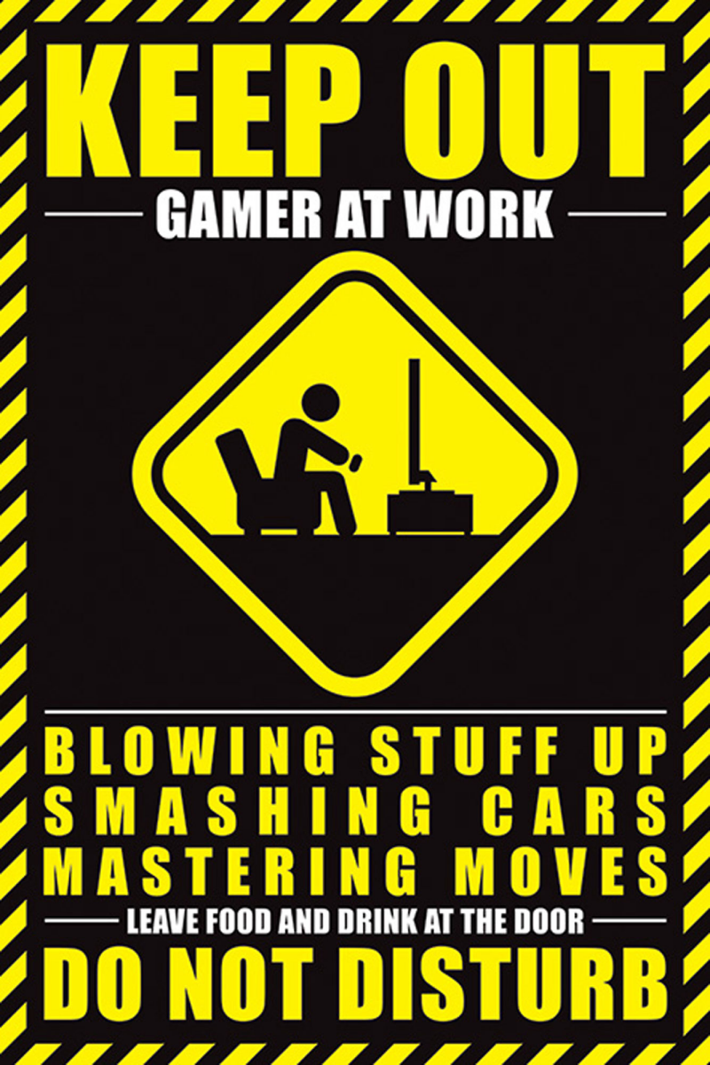 Gaming - Poster - Keep Out - Gamer at Work + Zusatzartikel, 14,58