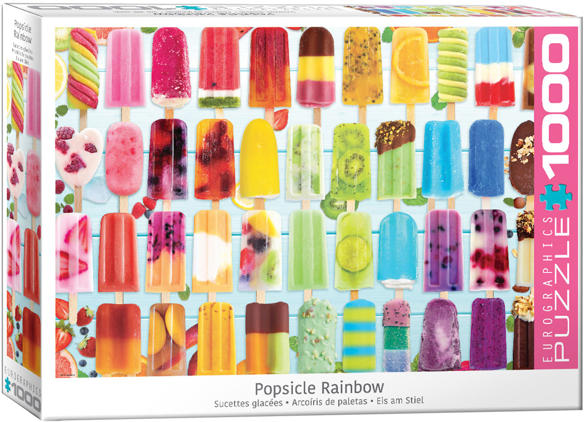 1000 Teile Puzzle - Puzzle - Eis am Stiel Regenbogen, 25,28