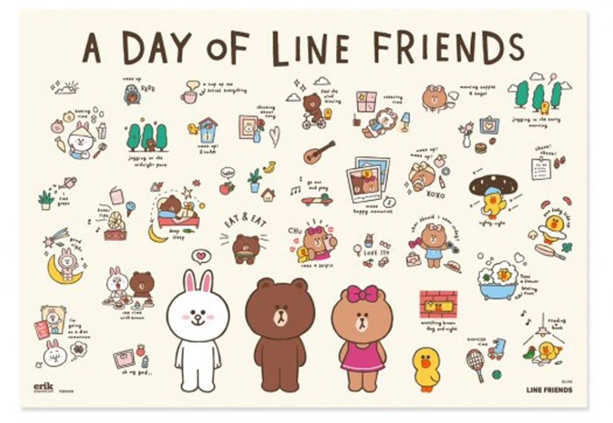 Line Friends - Schreibtischunterlage - a day, 14,98